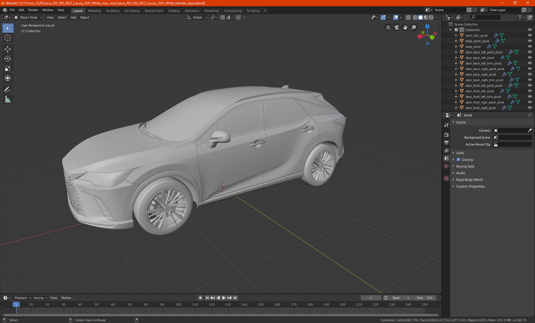 3D Lexus RX 350 2023 Luxury SUV White - TurboSquid 2040952