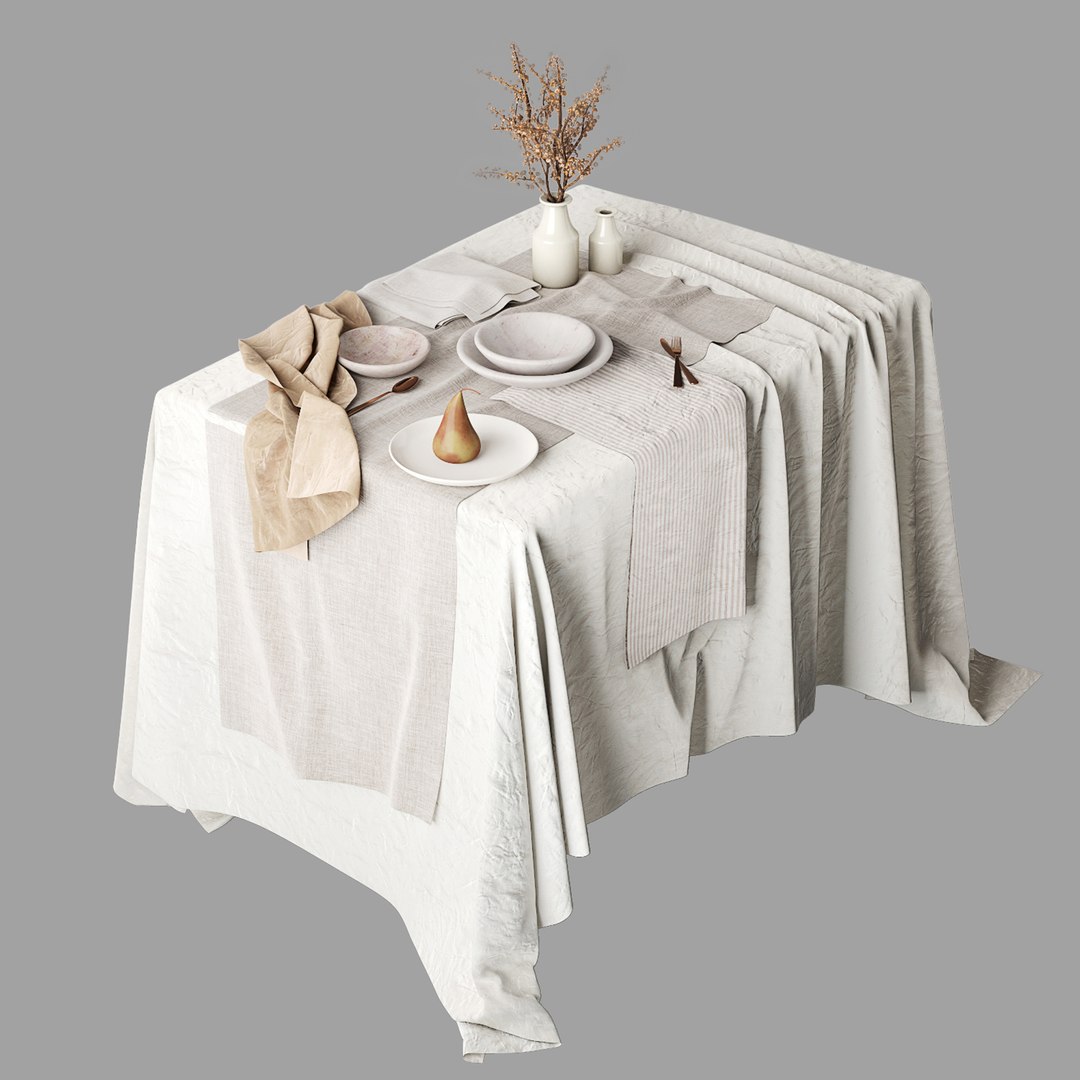 Table Linen Sets Model - TurboSquid 1852560