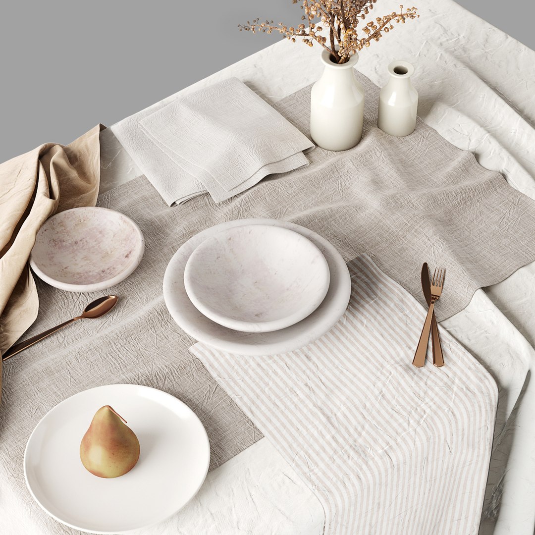 Table Linen Sets Model - TurboSquid 1852560