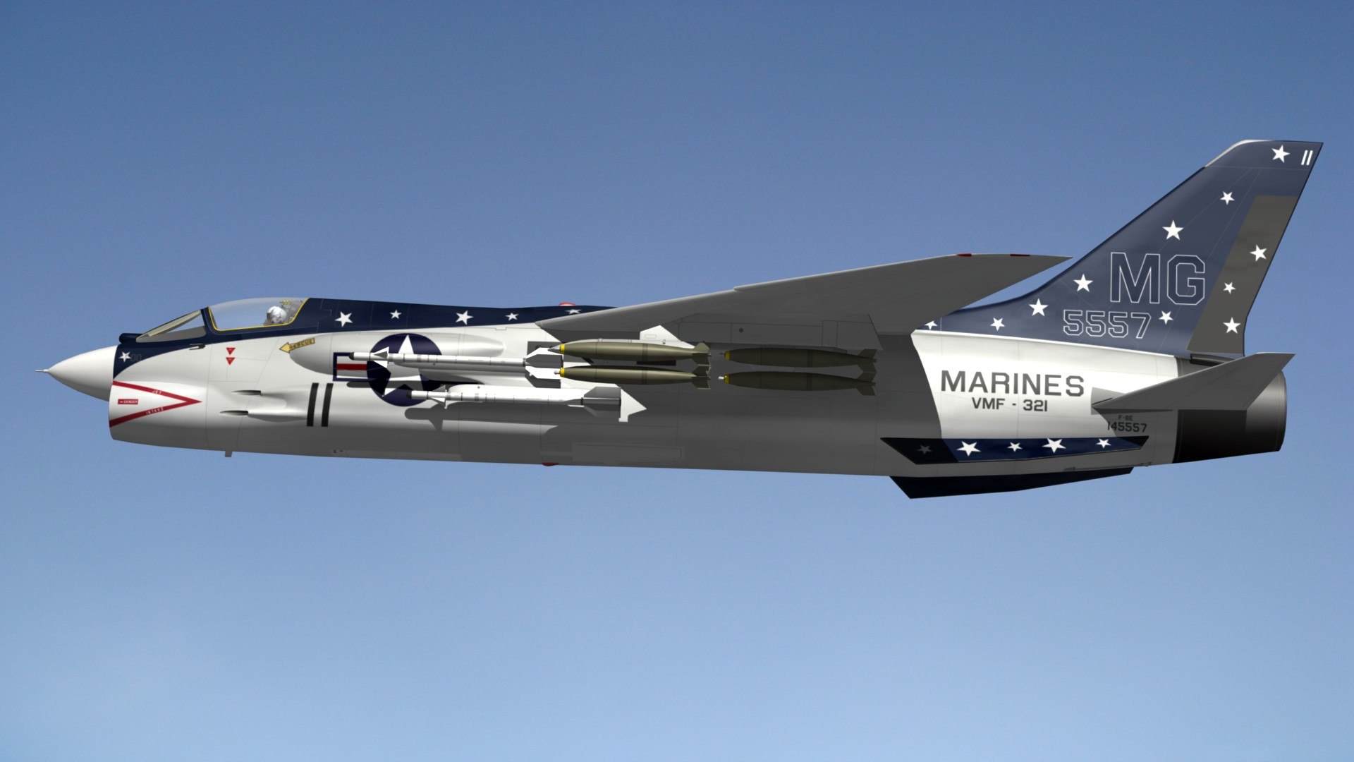 Vought F8 Crusader VMF321 3D - TurboSquid 1742952