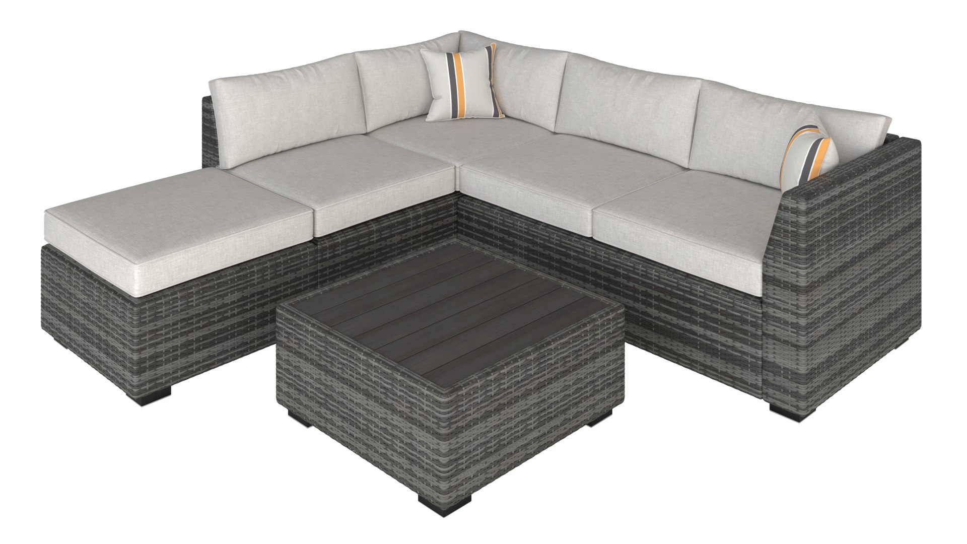 3D Outdoor Wicker Set model - TurboSquid 2114633