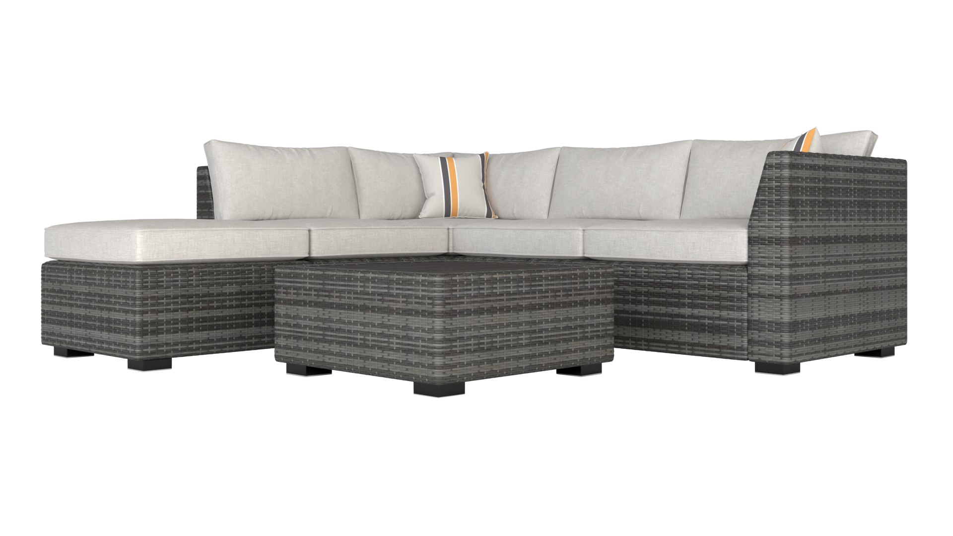 3D Outdoor Wicker Set model - TurboSquid 2114633