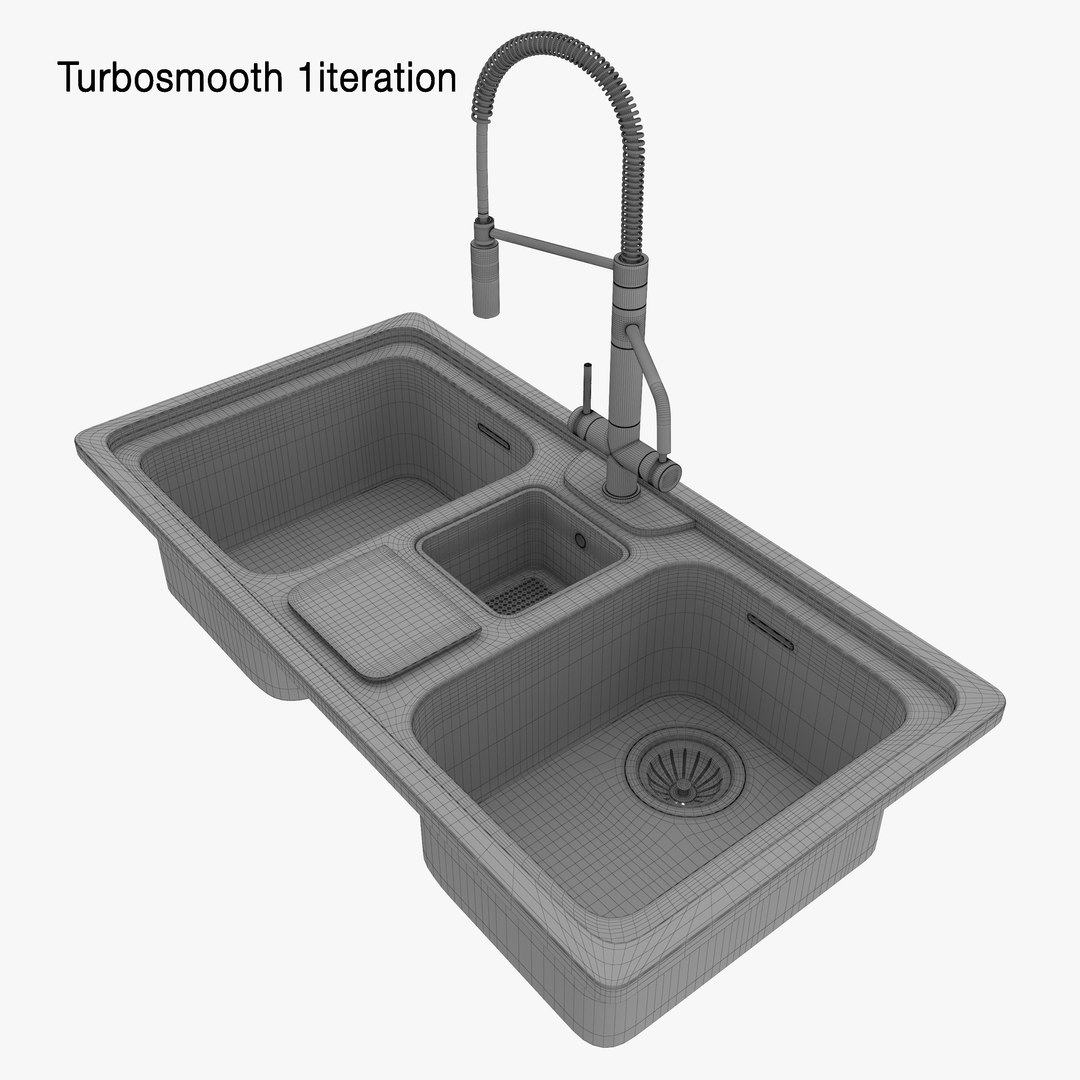 Alpex-Inox Kitchen Sink With Idealaqua Faucet By Quadrodesign 3D Model ...