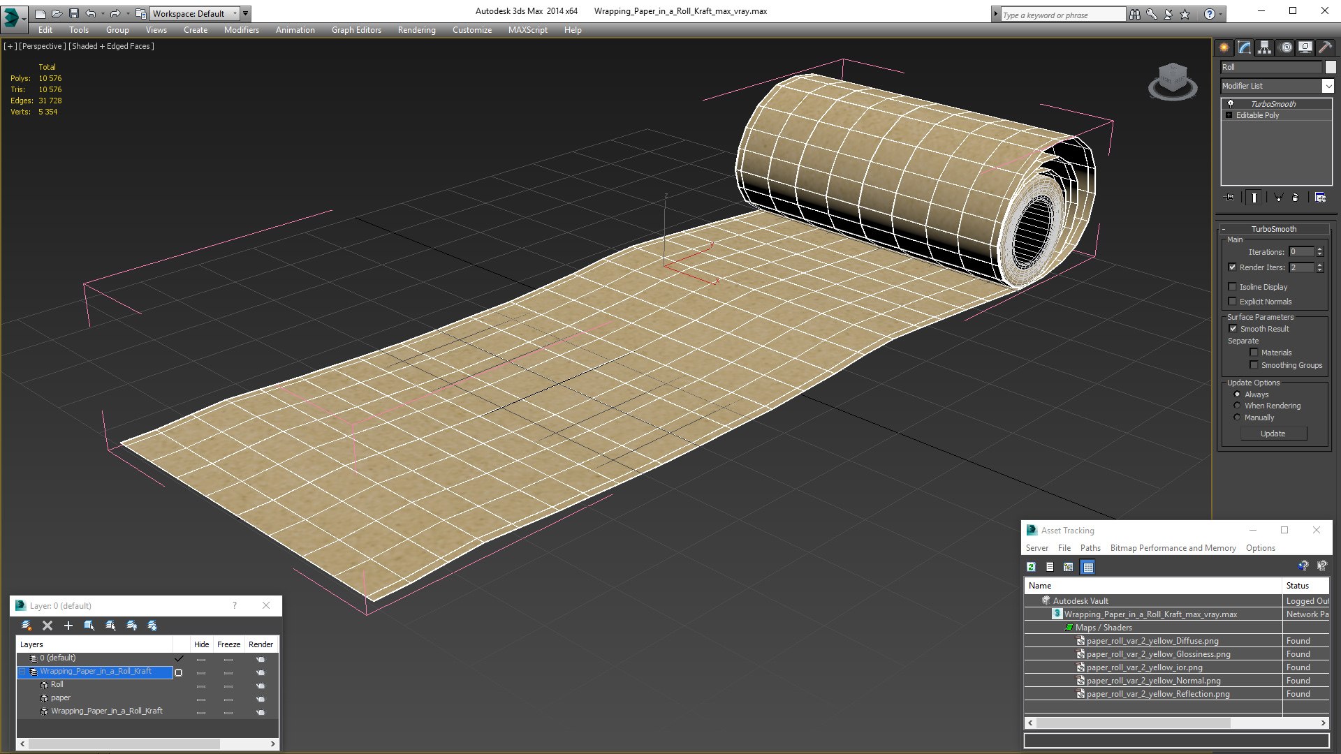 Wrapping Paper In A Roll Kraft 3D Model - TurboSquid 1863154