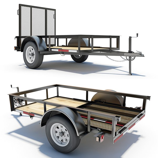 3d model utility trailer