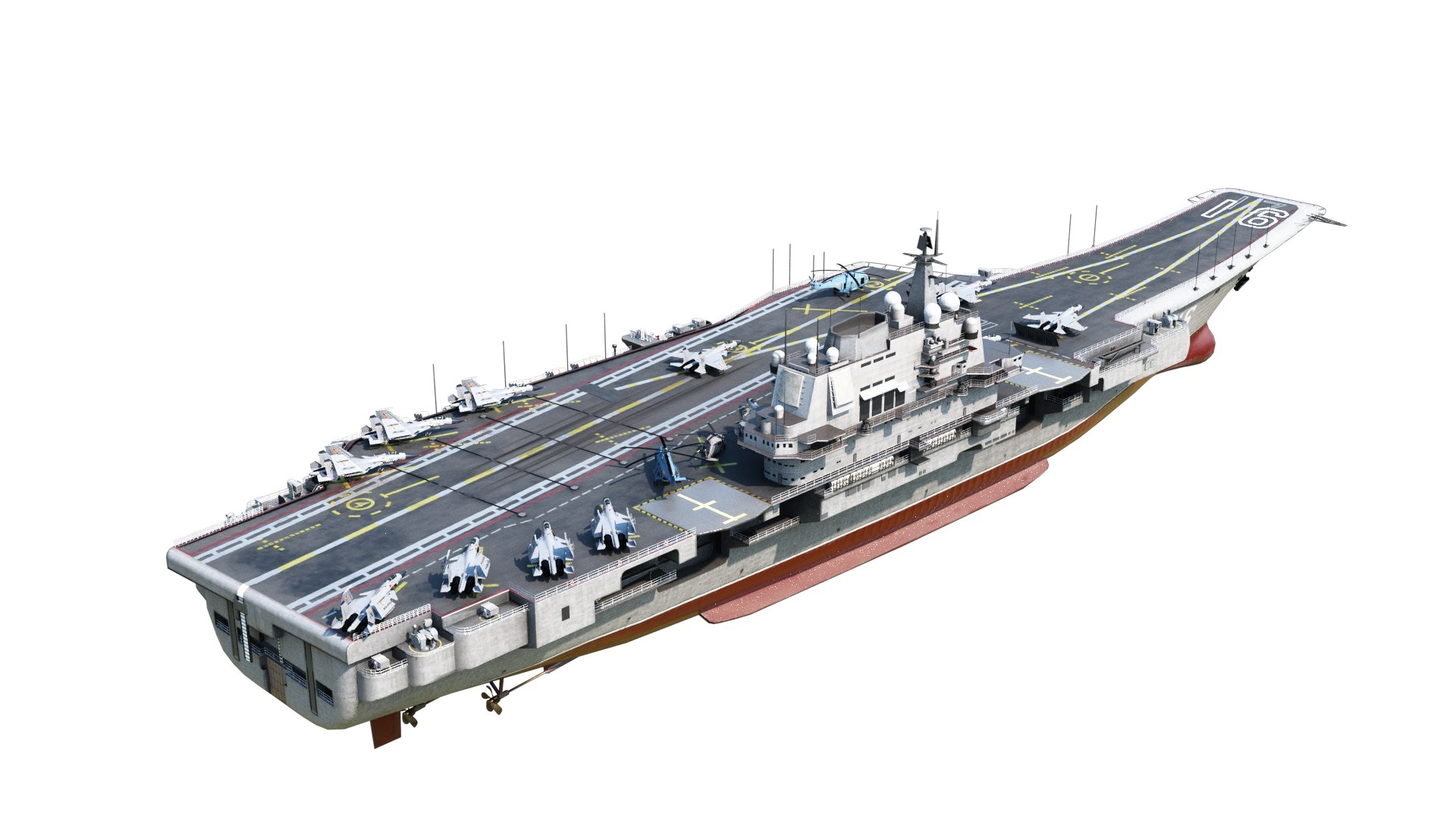 PLA NAVY Type 001 CV16 Aircraft Carrier Liaoning Ship 3D Model ...