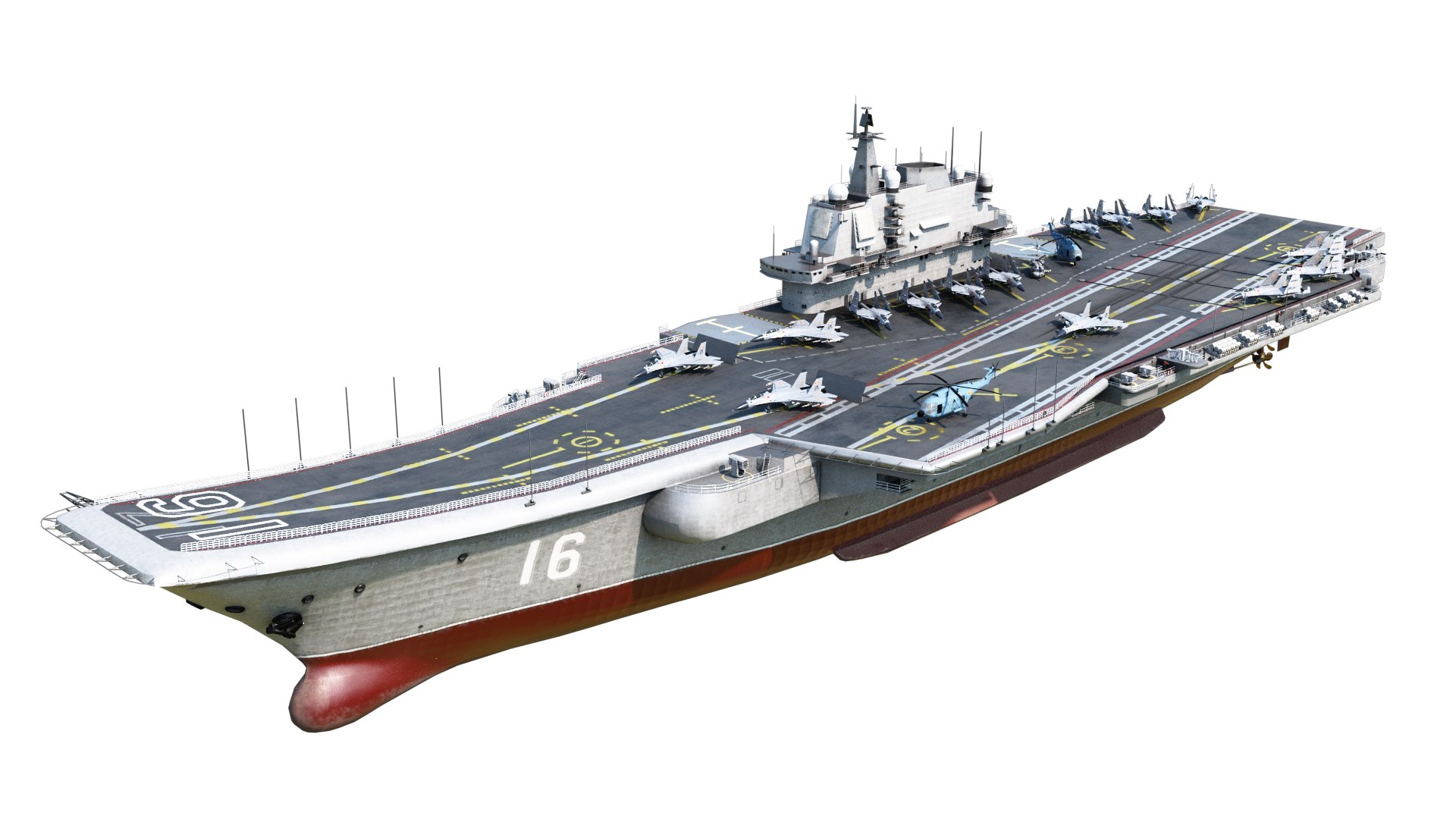 PLA NAVY Type 001 CV16 Aircraft Carrier Liaoning Ship 3D Model ...