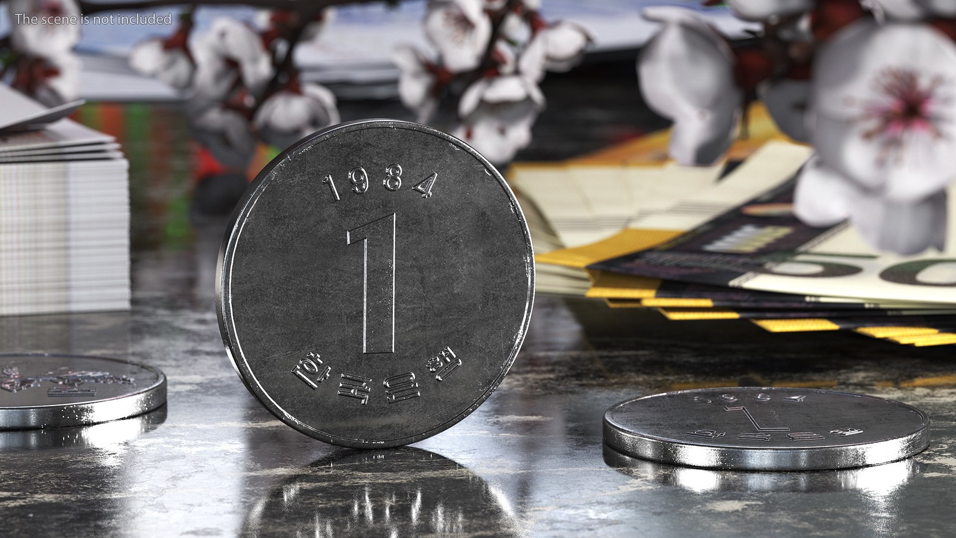 South Korea 1 Won 1984 Coin 3D - TurboSquid 1760365