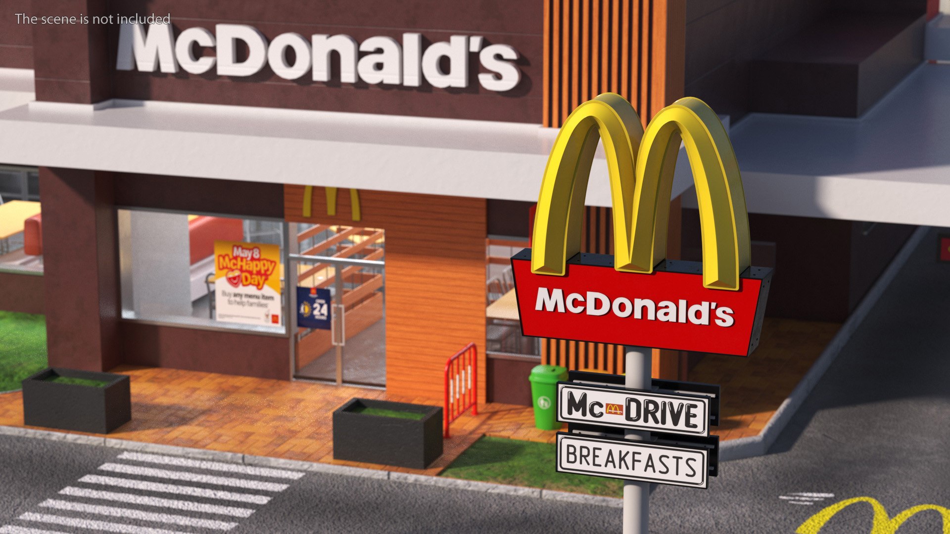 McDonalds Clown And McDonalds Pylon Fur 3D Model - TurboSquid 2337746