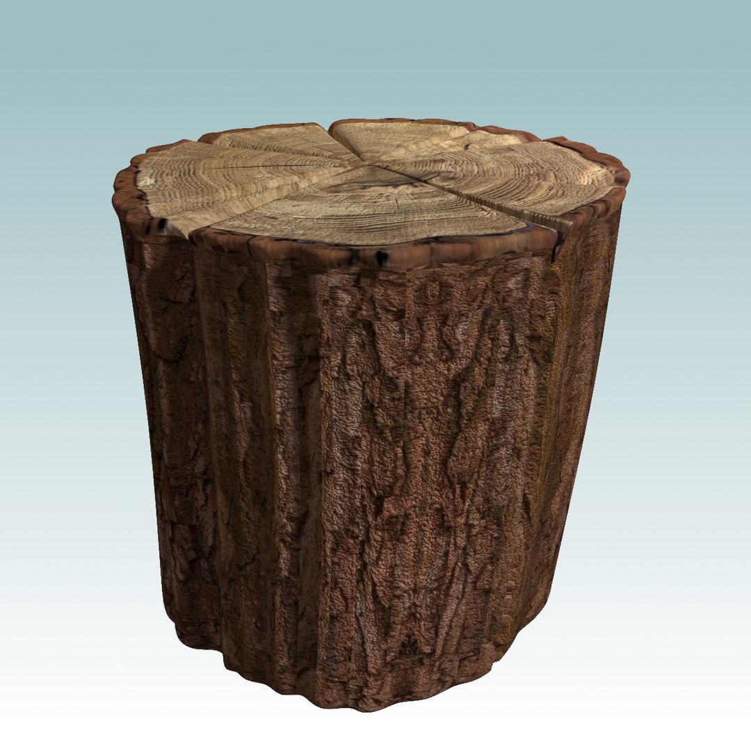 3d Wooden Stump Model