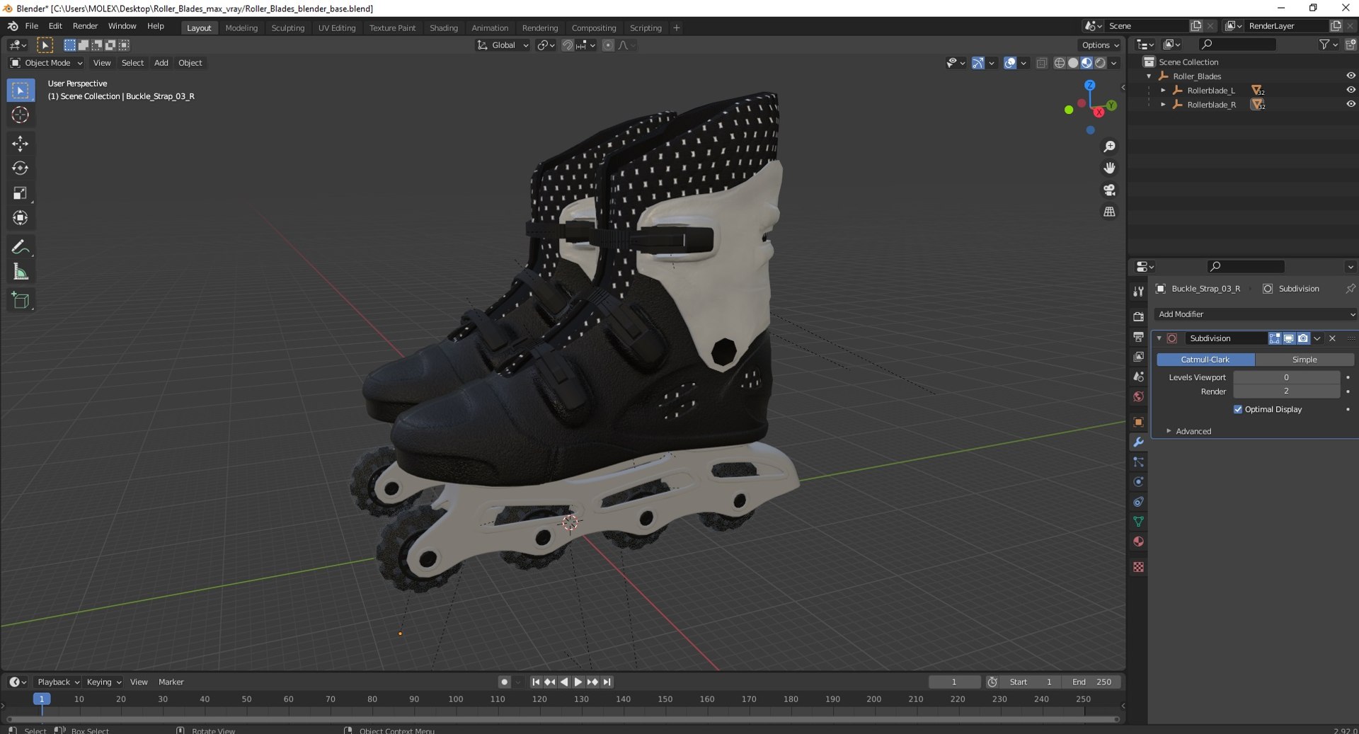 3D Roller Blades Model - TurboSquid 2170084
