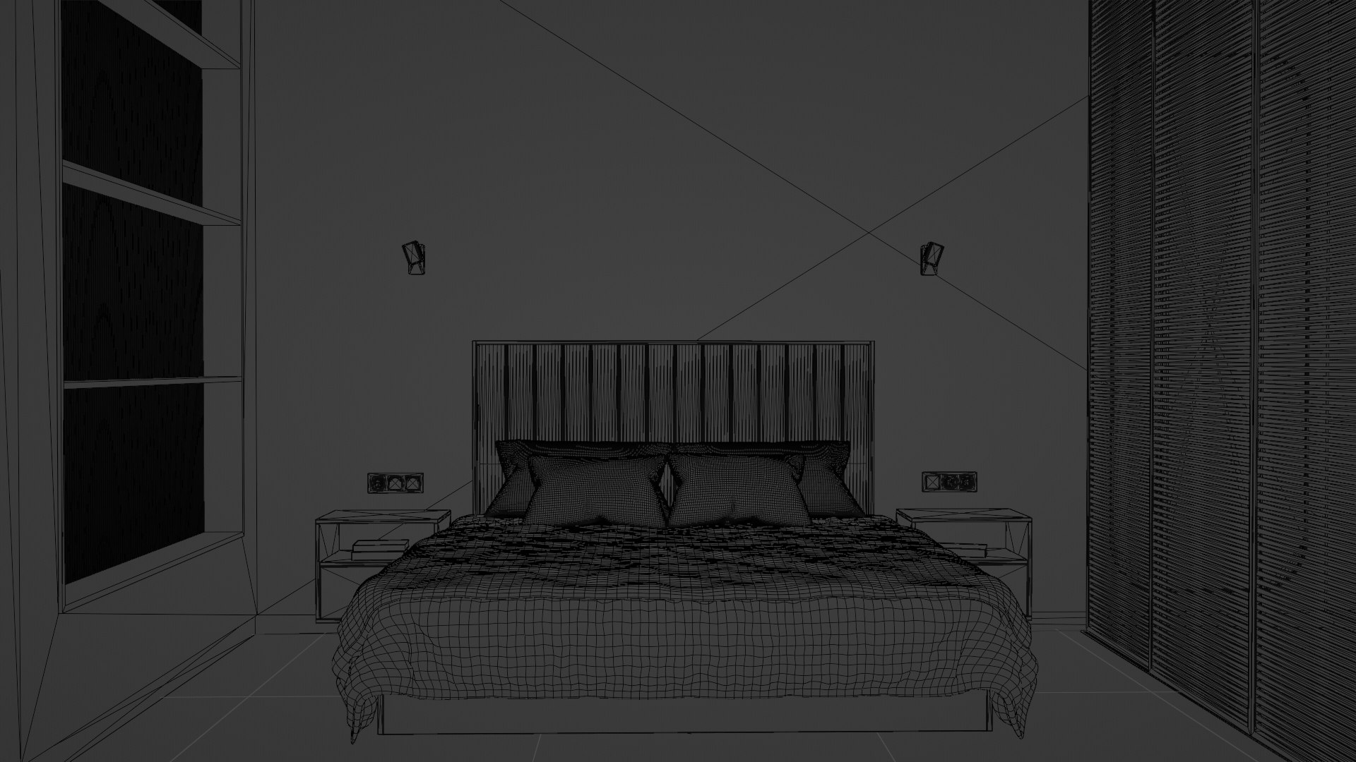 Modern compact badroom with wardrobe model - TurboSquid 2162797