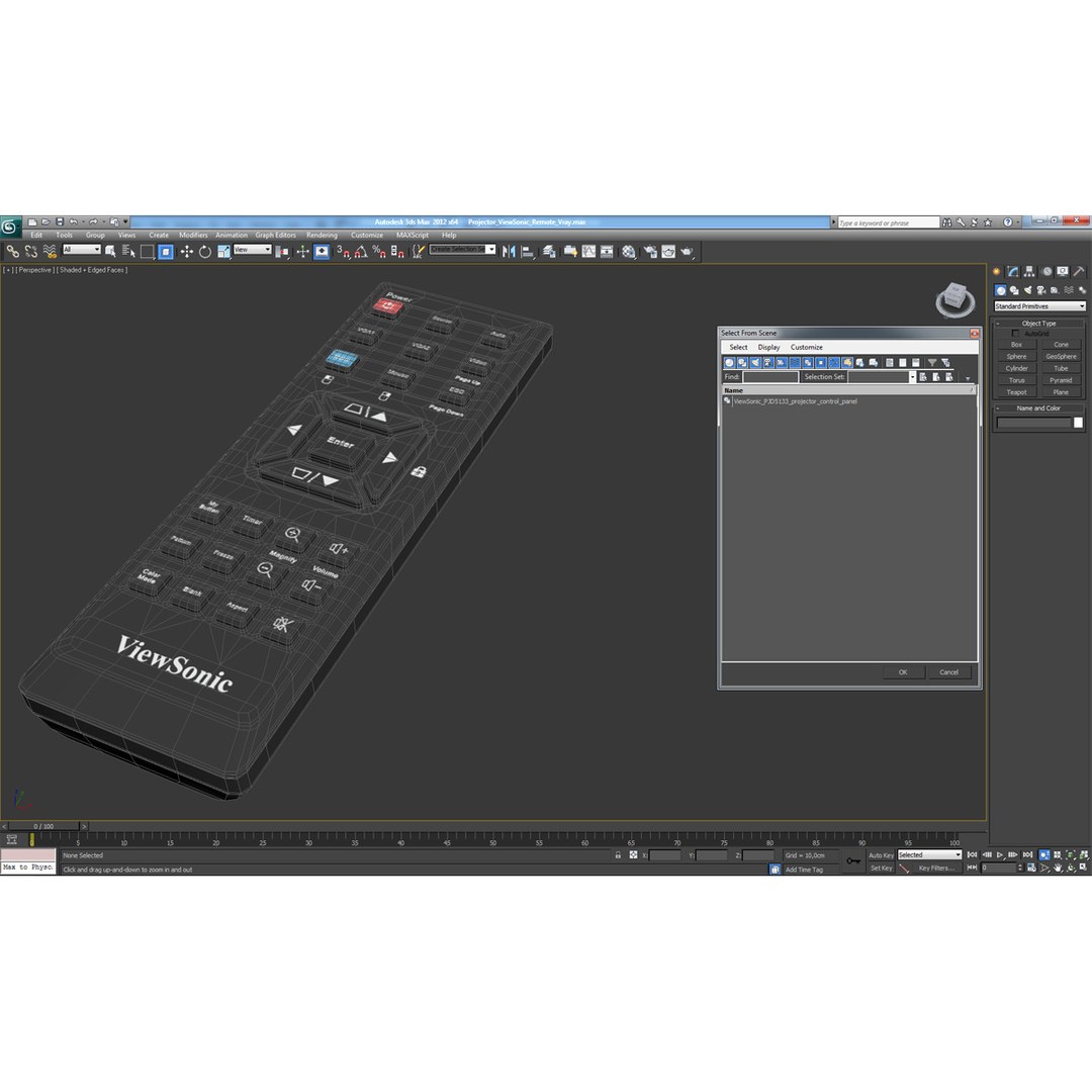 3ds max projector viewsonic remote