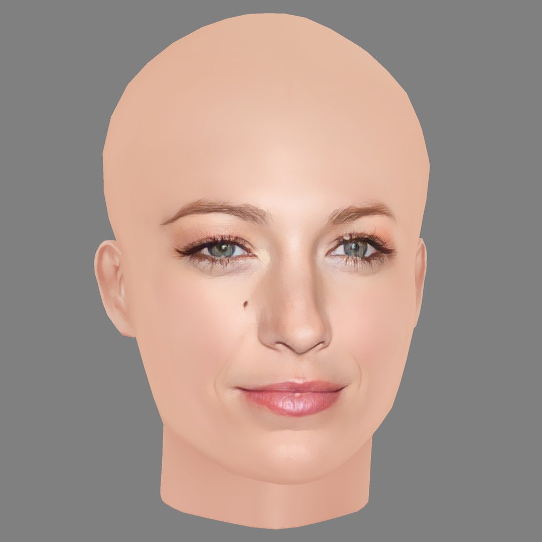 Blake Lively Head - No Hair - Low Poly Head For Game Model - TurboSquid ...