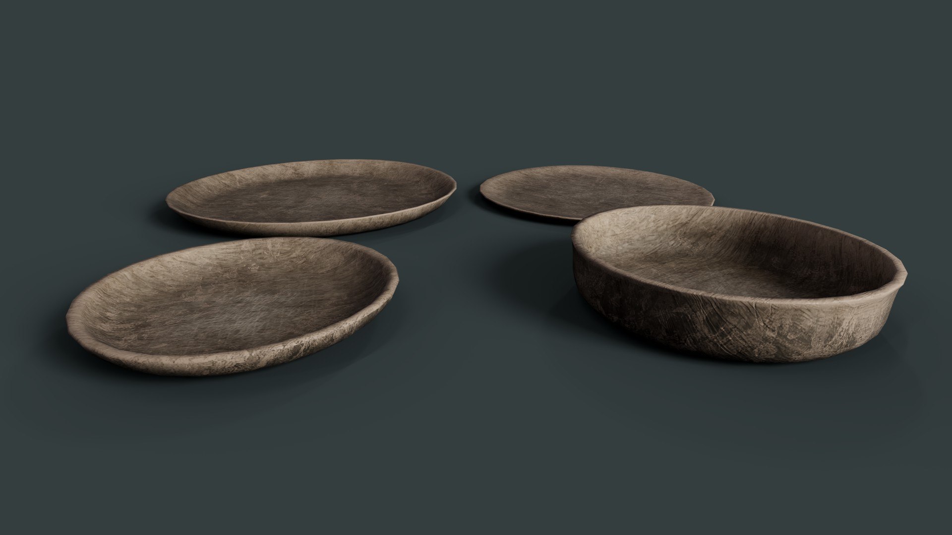 3D Medieval Wooden Plate Set PBR - TurboSquid 2116258