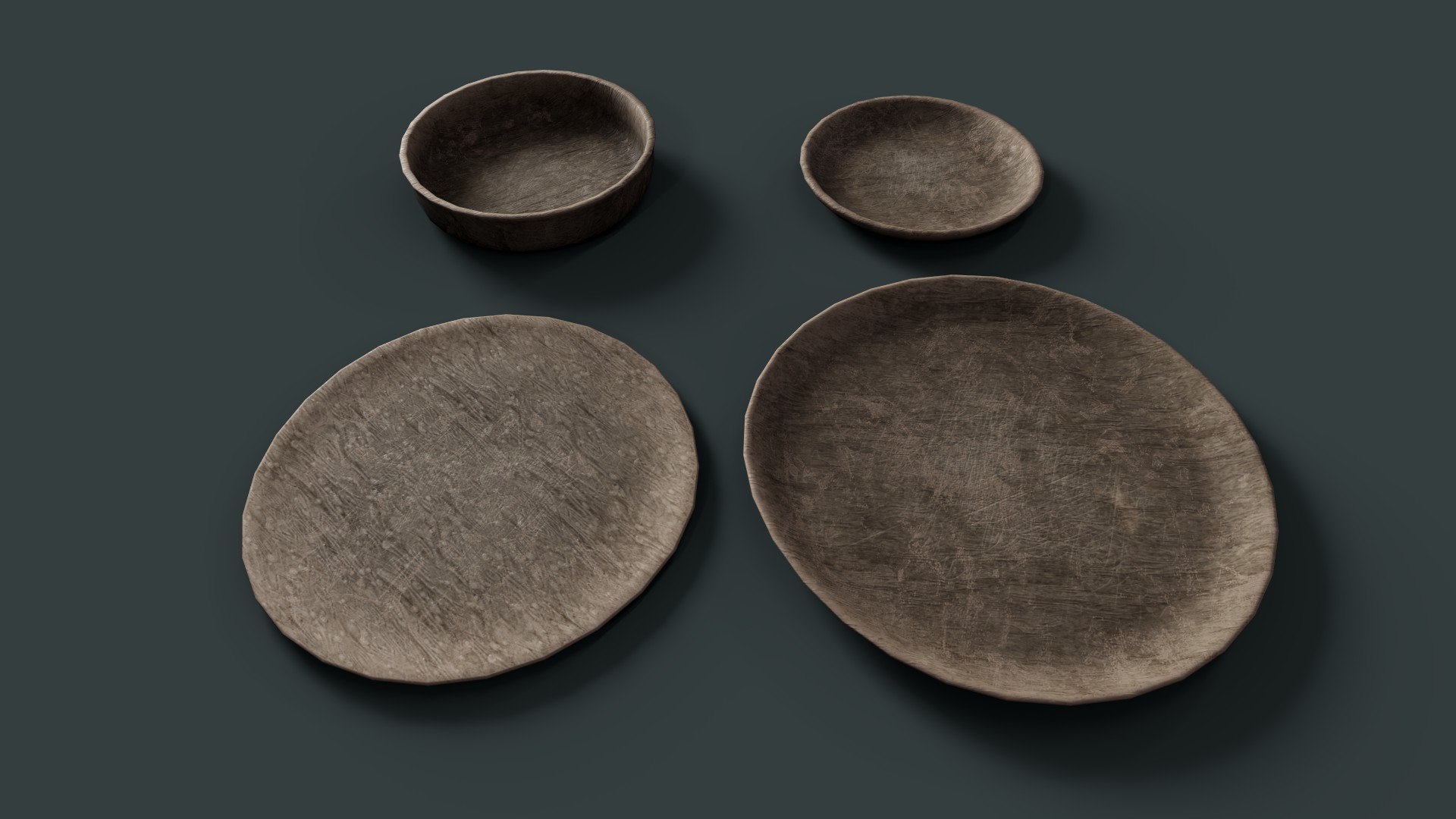 3D Medieval Wooden Plate Set PBR - TurboSquid 2116258