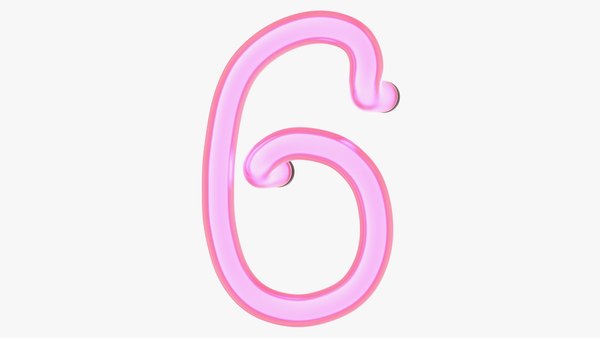 3D Glowing Neon Tube Light Digit 6 model - TurboSquid 1856418