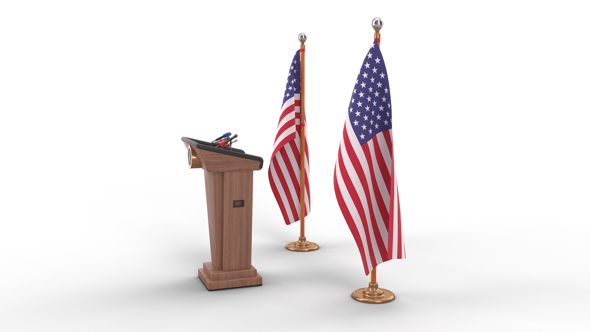 US Presidential Podium 3D Model - TurboSquid 2060040