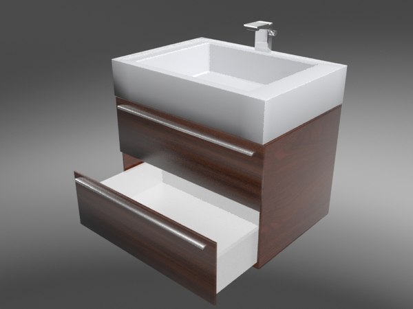 3d square bathroom vanity model