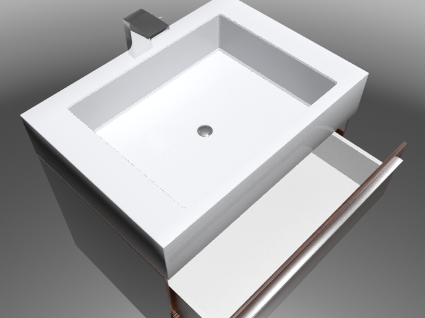 3d Square Bathroom Vanity Model