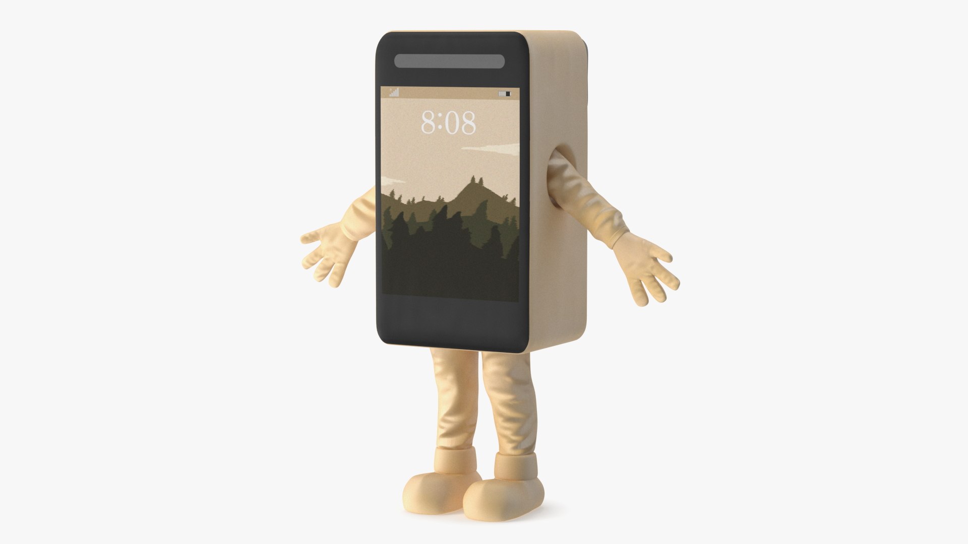 3D model Golden IPhone Costume Character A-pose - TurboSquid 2059345