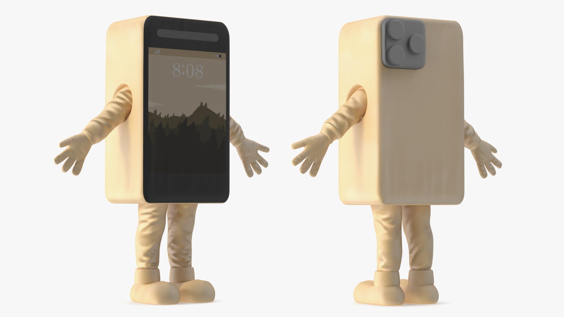 3D Model Golden IPhone Costume Character A-pose - TurboSquid 2059345