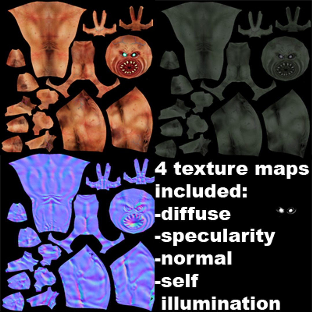 3d ready monster character gimp model