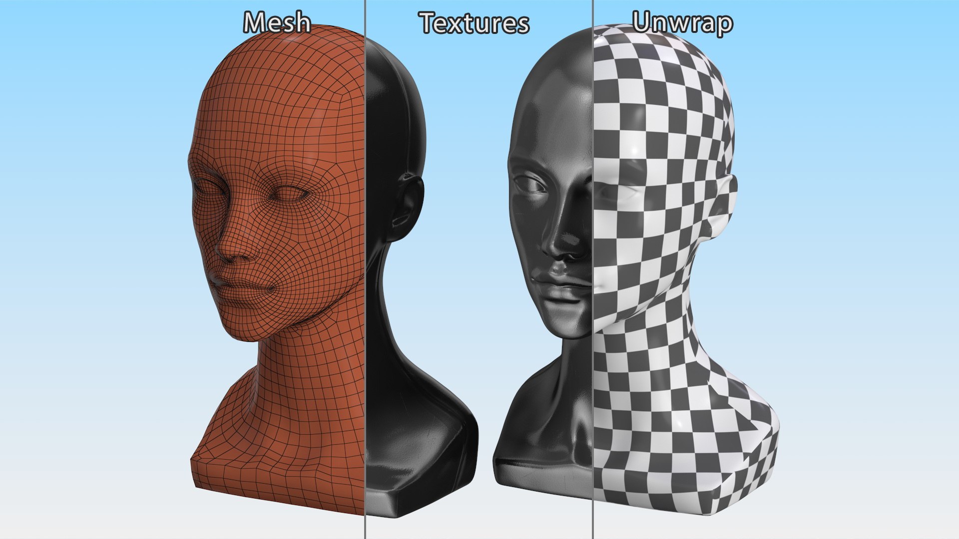 Black Woman Mannequin Head Model - TurboSquid 2212762