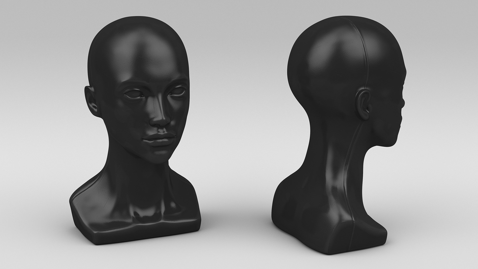 Black Woman Mannequin Head Model - TurboSquid 2212762