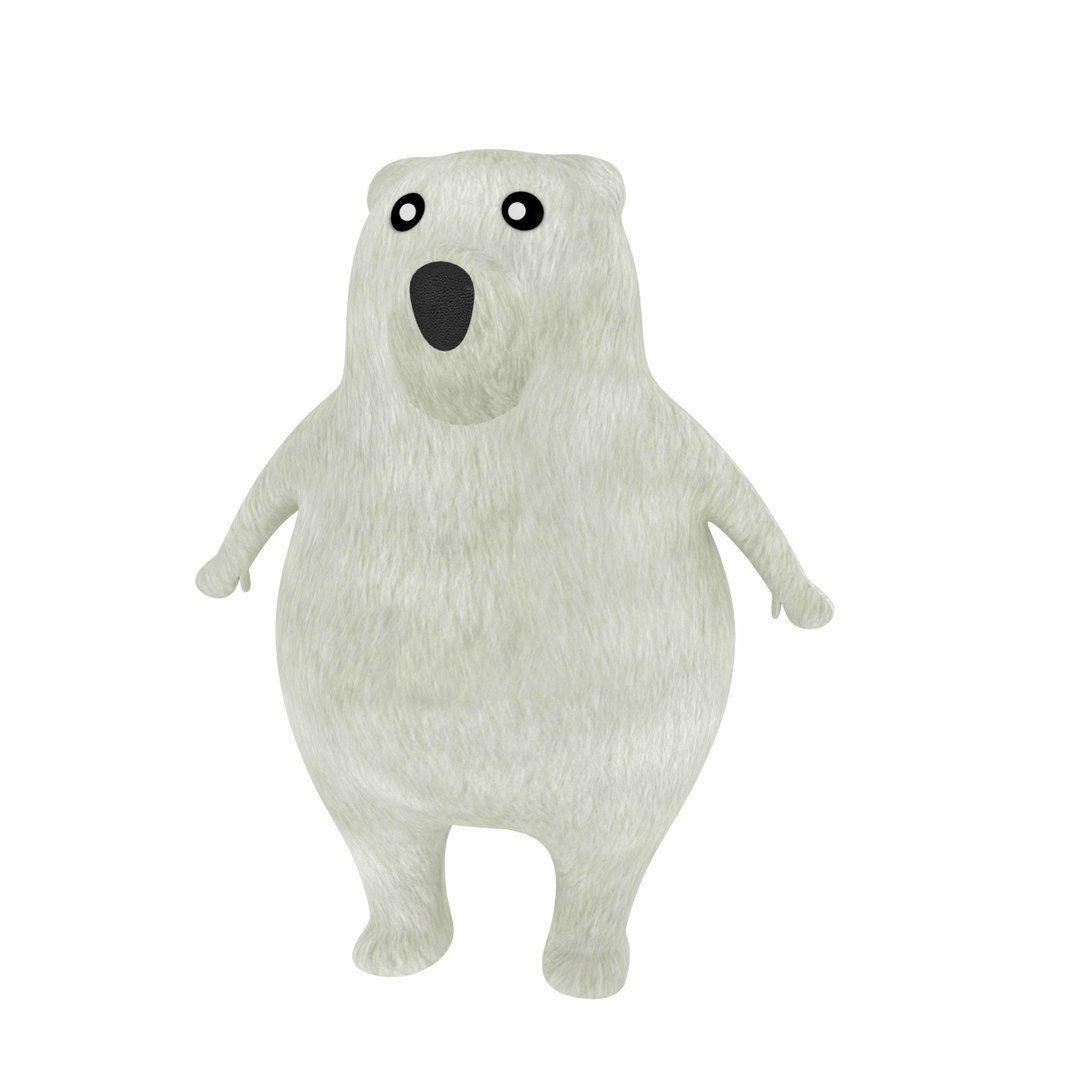 White Bear Cartoon Model - TurboSquid 1231432