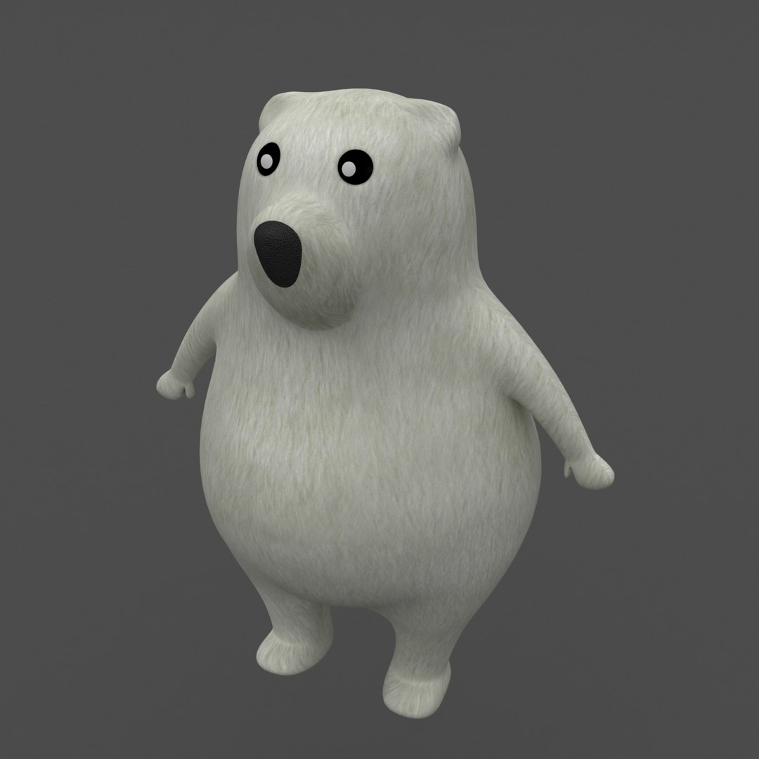 White Bear Cartoon Model - TurboSquid 1231432