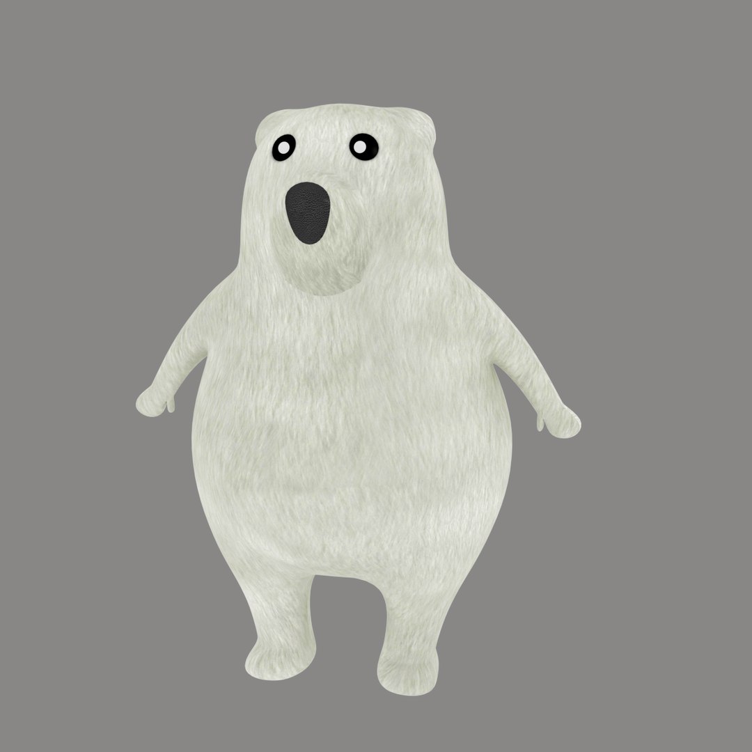 White Bear Cartoon Model - TurboSquid 1231432
