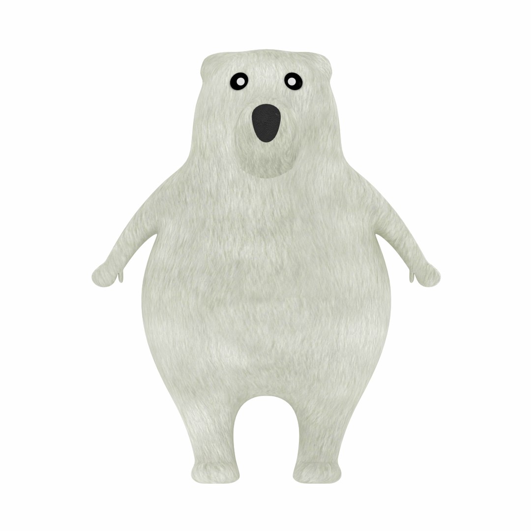 White Bear Cartoon Model - TurboSquid 1231432