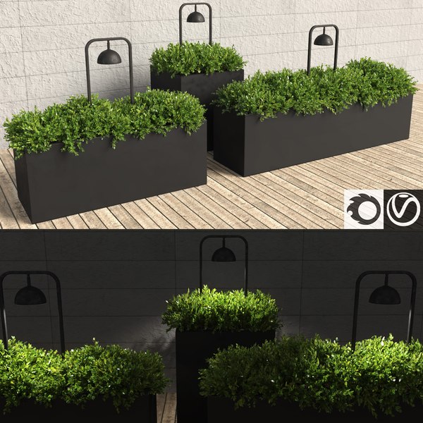 realistic planters square 3d max