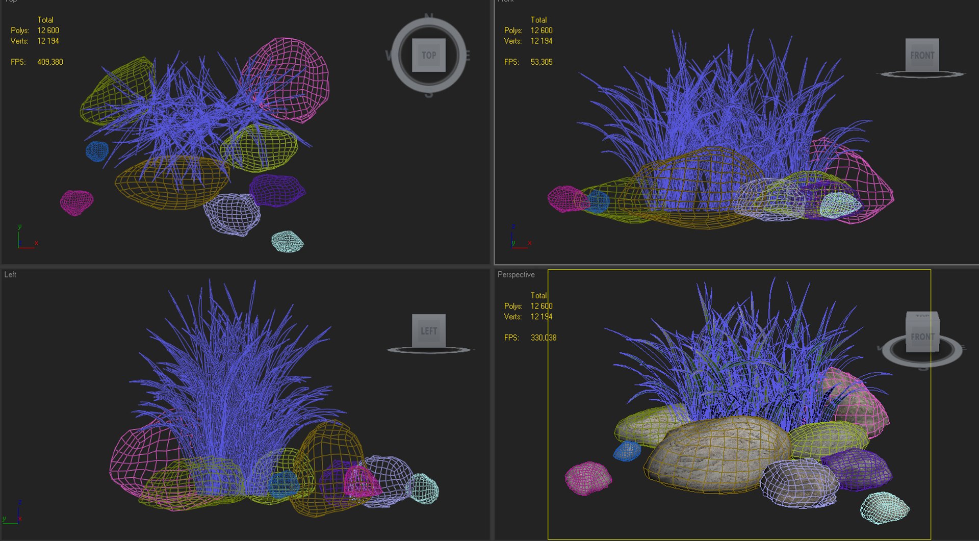 3ds Max Grass Stones