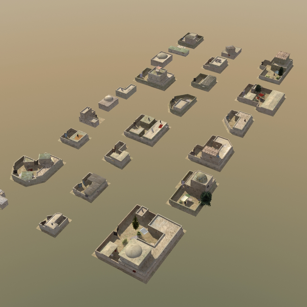 afghan compound houses 3d obj