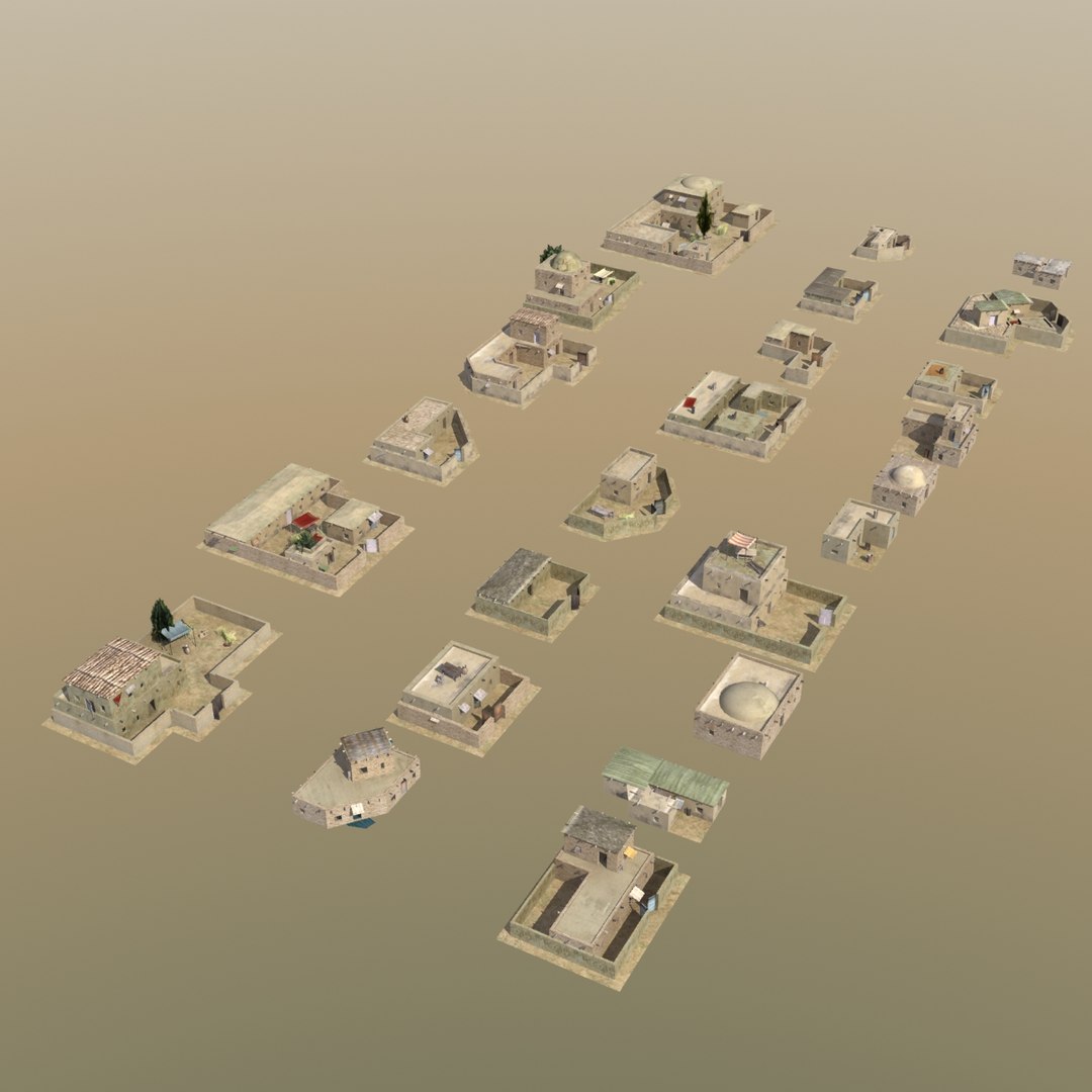 Afghan Compound Houses 3d Obj