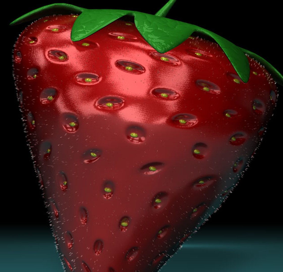 3d c4d realistic strawberry