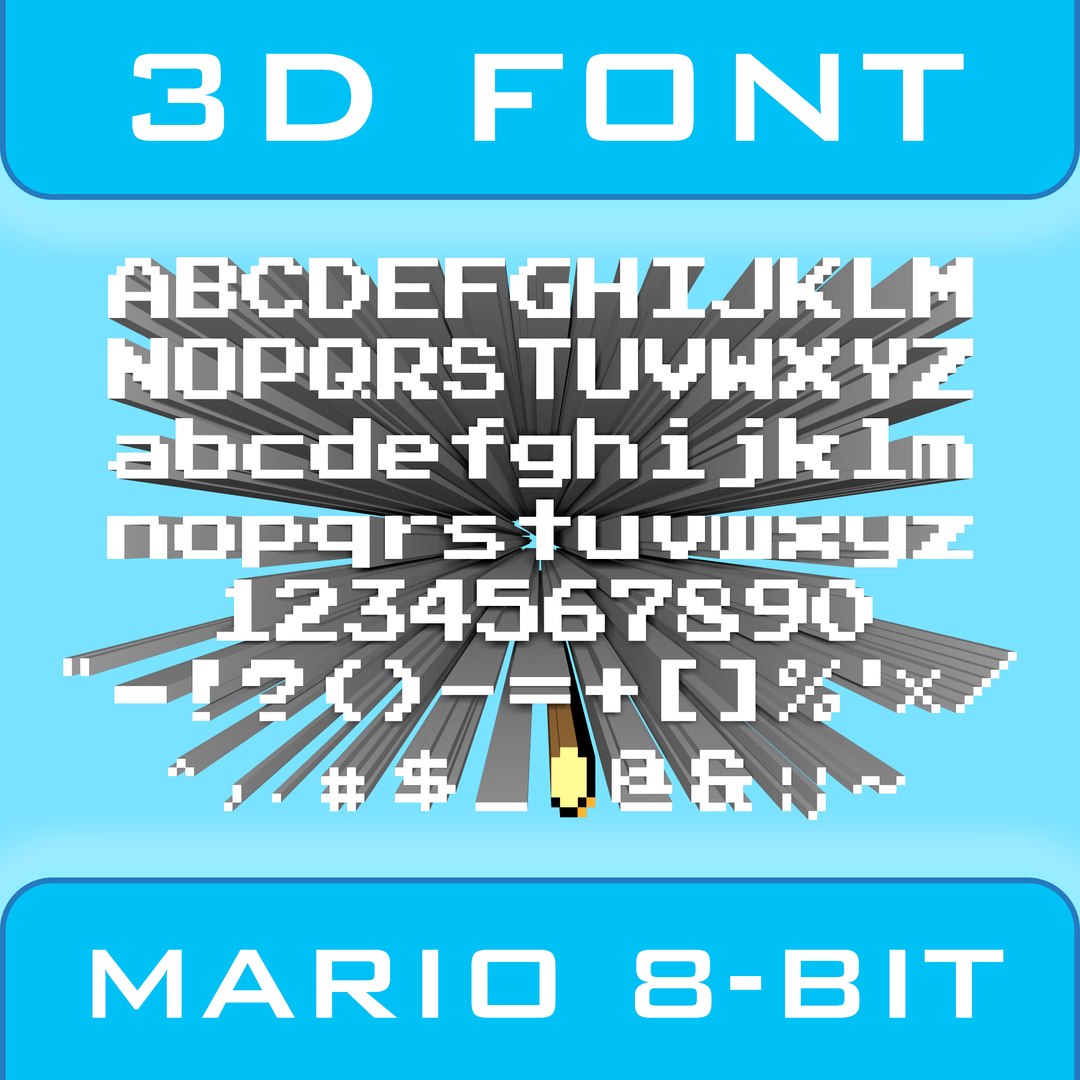 3D Font Mario 8-bit - TurboSquid 1329635