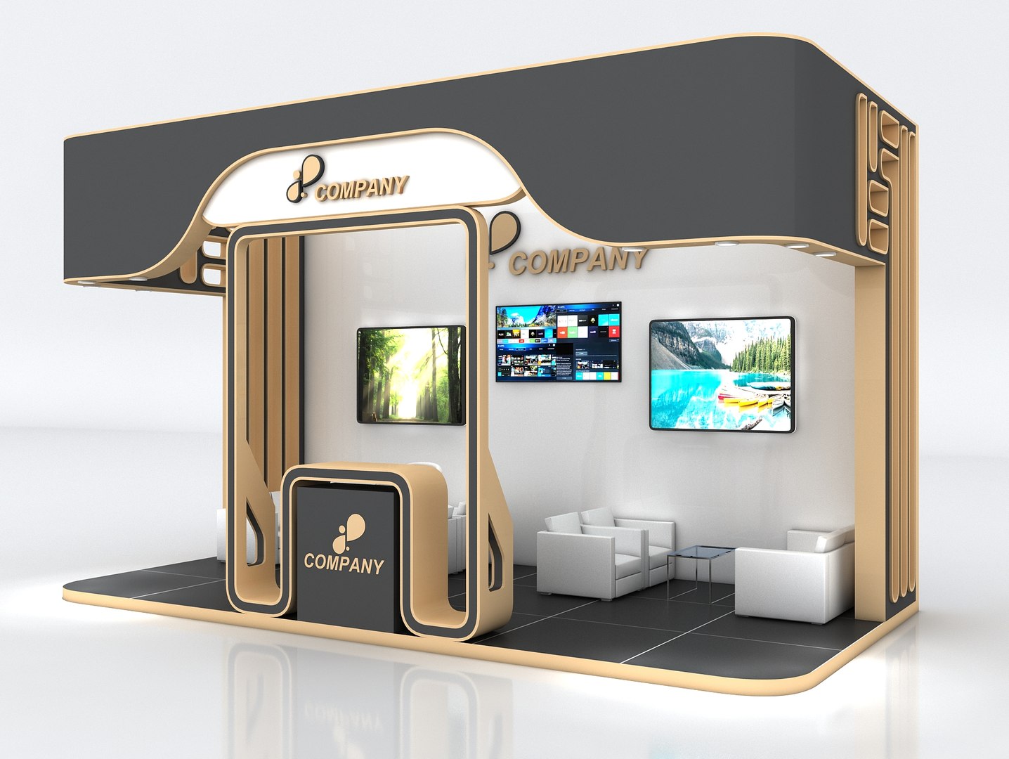 Booth Exhibit Stand 3D Model - TurboSquid 1629876