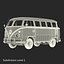 volkswagen type 2 rigged 3d model