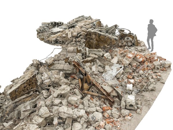 3d model demolished building ultra hd