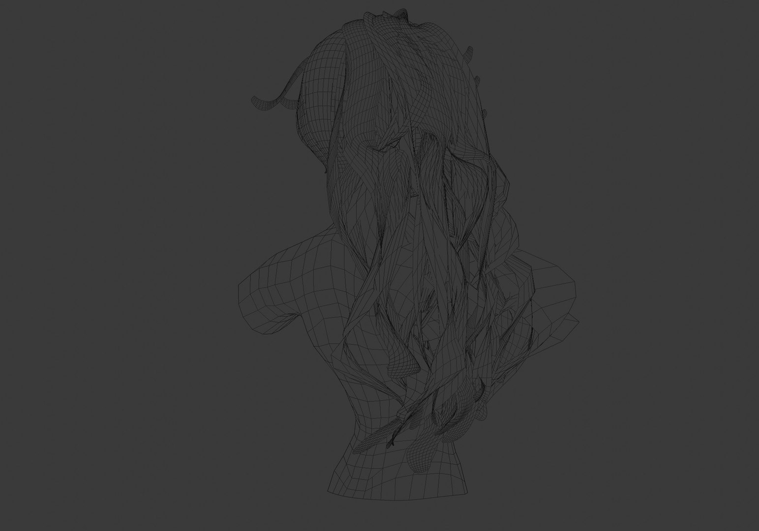 Curly Pigtail Hairstyle Model - TurboSquid 1933004