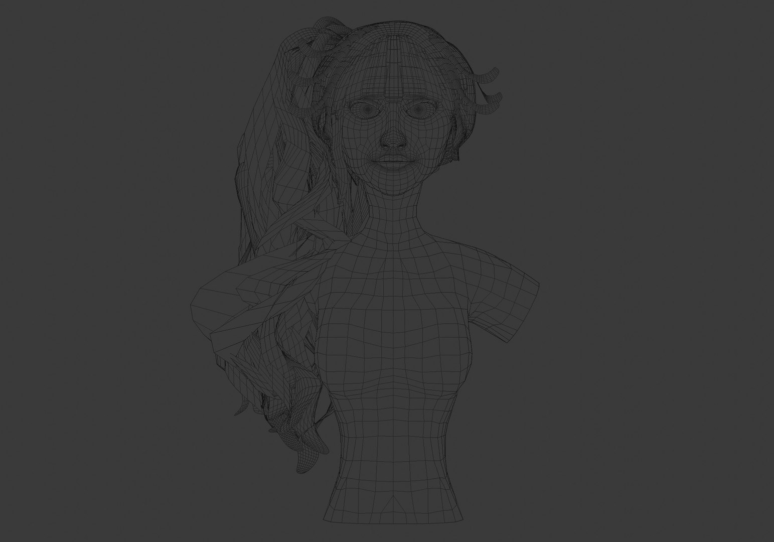 Curly Pigtail Hairstyle Model - TurboSquid 1933004