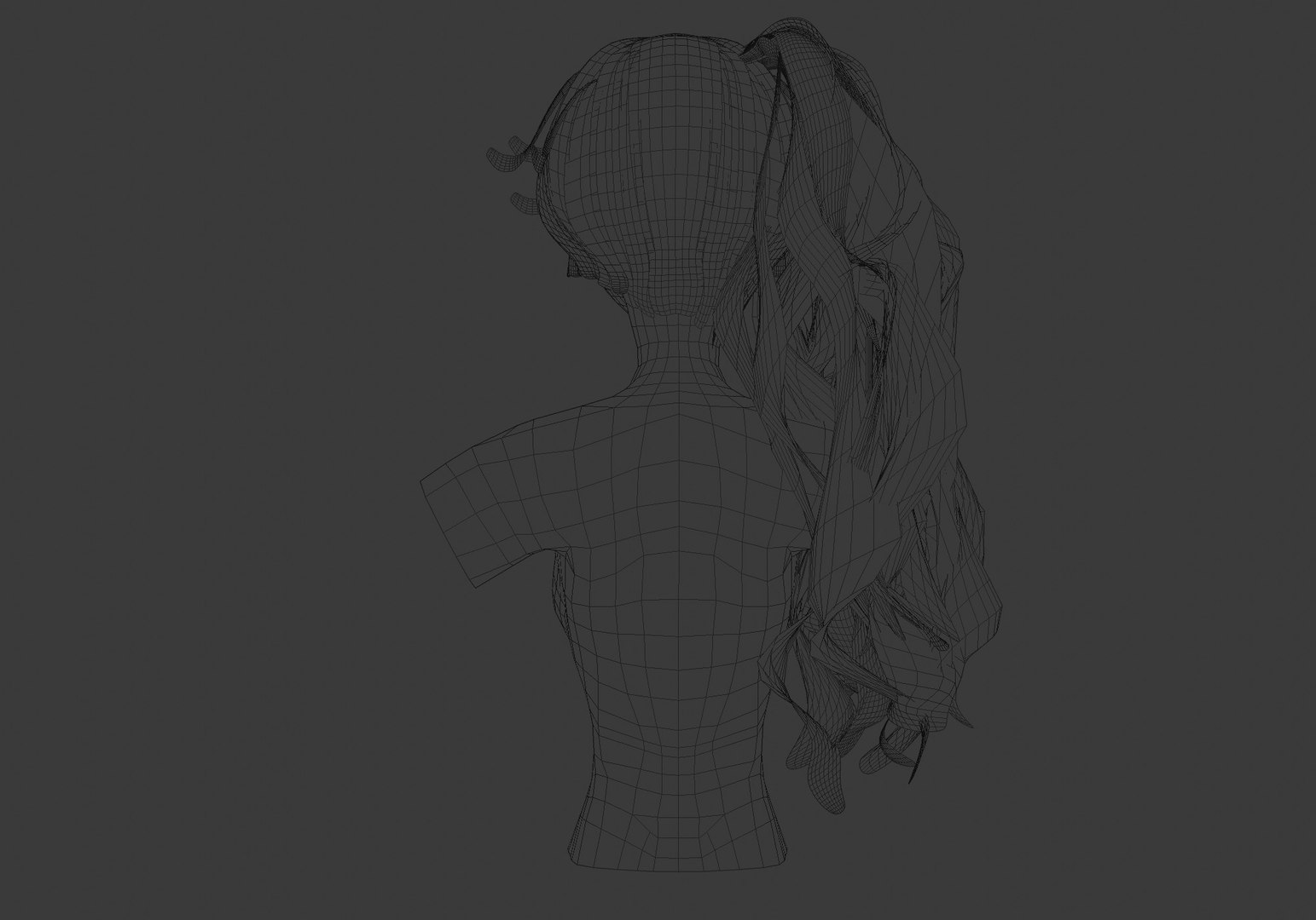 Curly Pigtail Hairstyle Model - TurboSquid 1933004