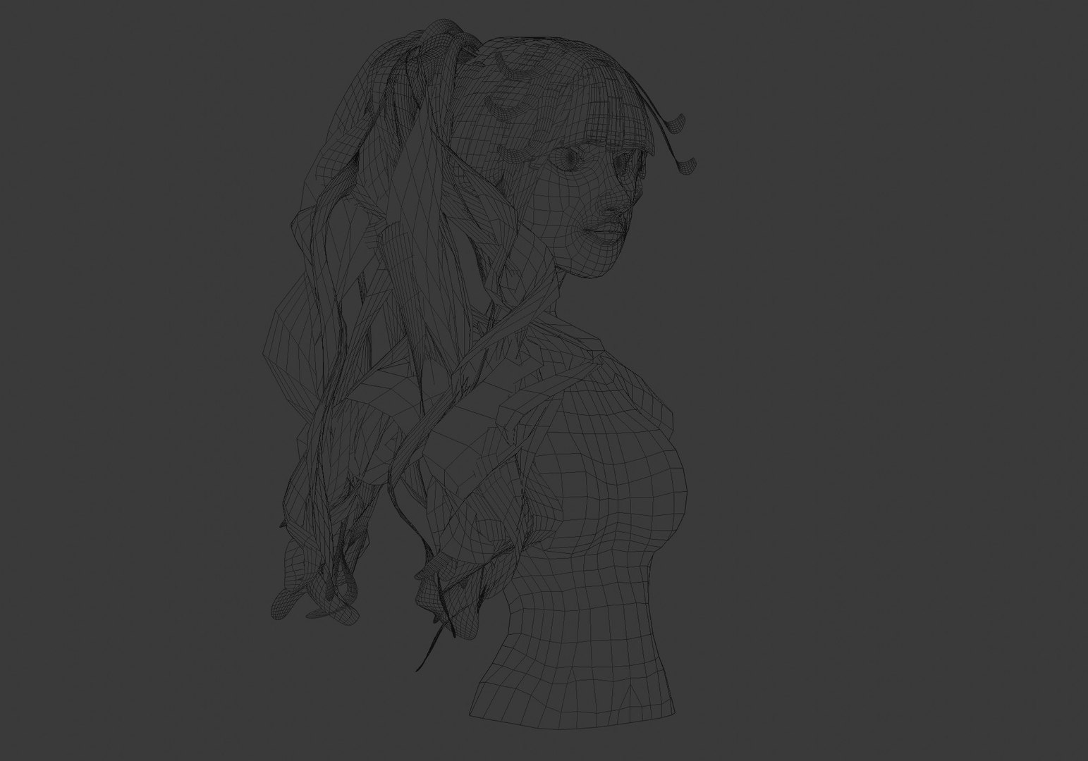 Curly Pigtail Hairstyle Model - TurboSquid 1933004