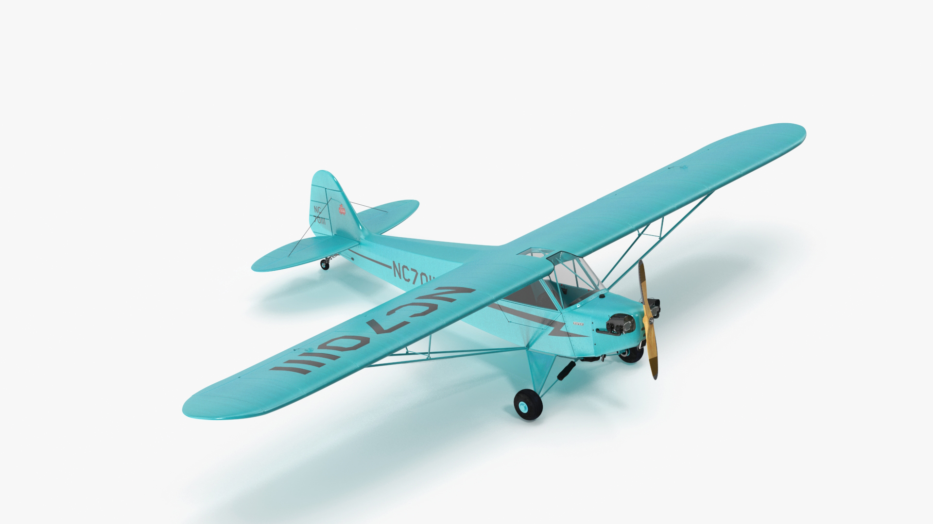 3D Piper Cub Aircraft Rigged For Maya - TurboSquid 2228434
