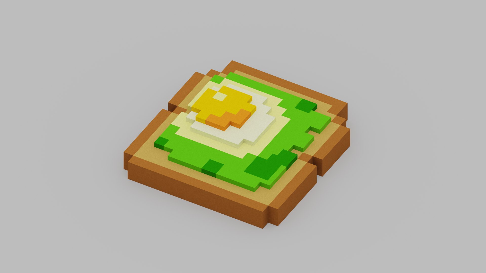Voxel Avocado Toast Model - TurboSquid 1905053
