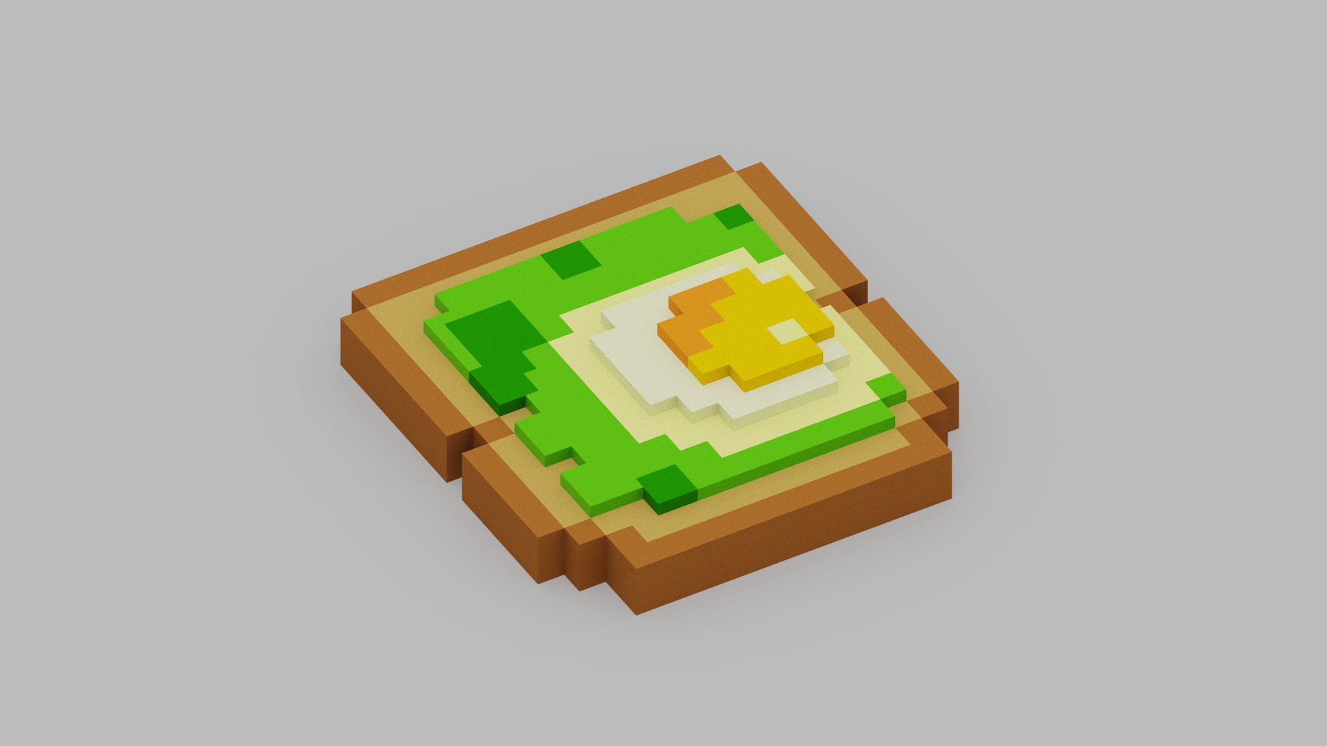 Voxel Avocado Toast Model - TurboSquid 1905053