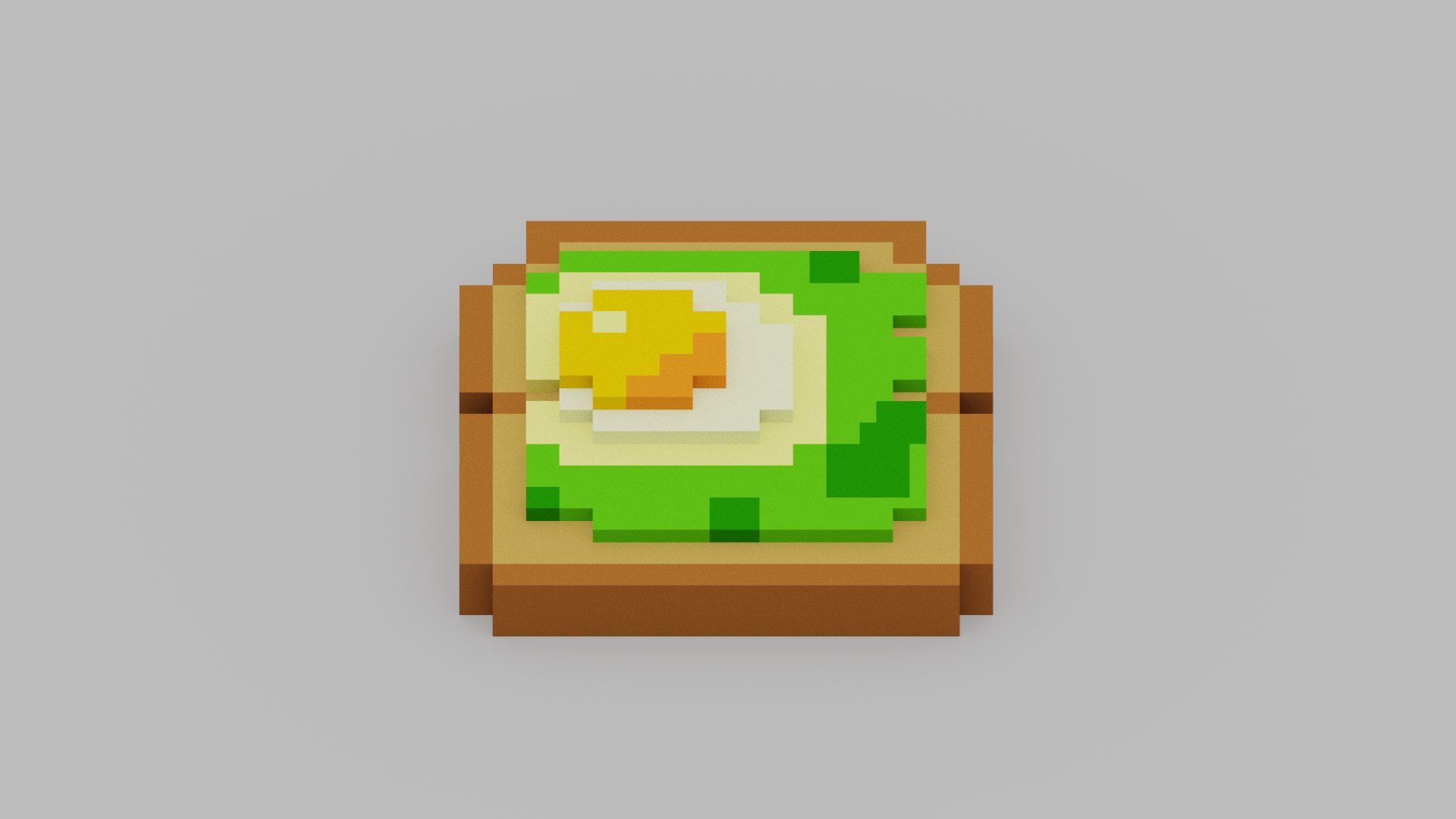 Voxel Avocado Toast Model - TurboSquid 1905053